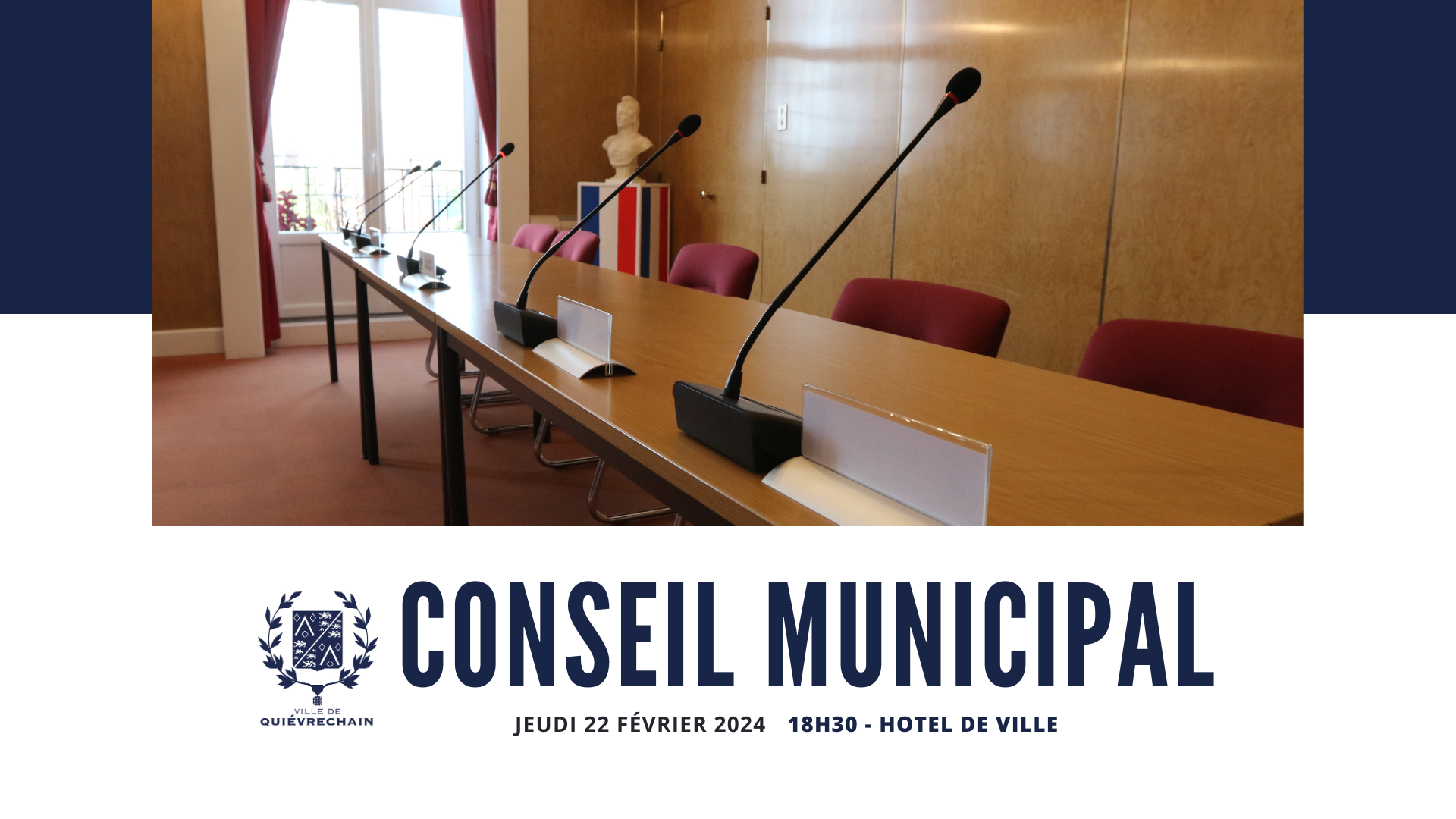 Le prochain conseil municipal aura lieu ce jeudi 22 février 2024 – Ville de Quiévrechain
